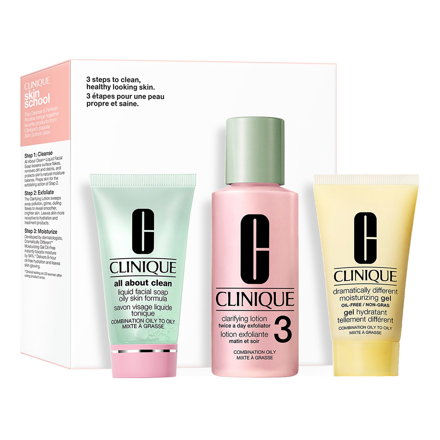 Clinique 3 Step - Set Skincare per Pelle Mista e Oleosa di CLINIQUE ≡ ...
