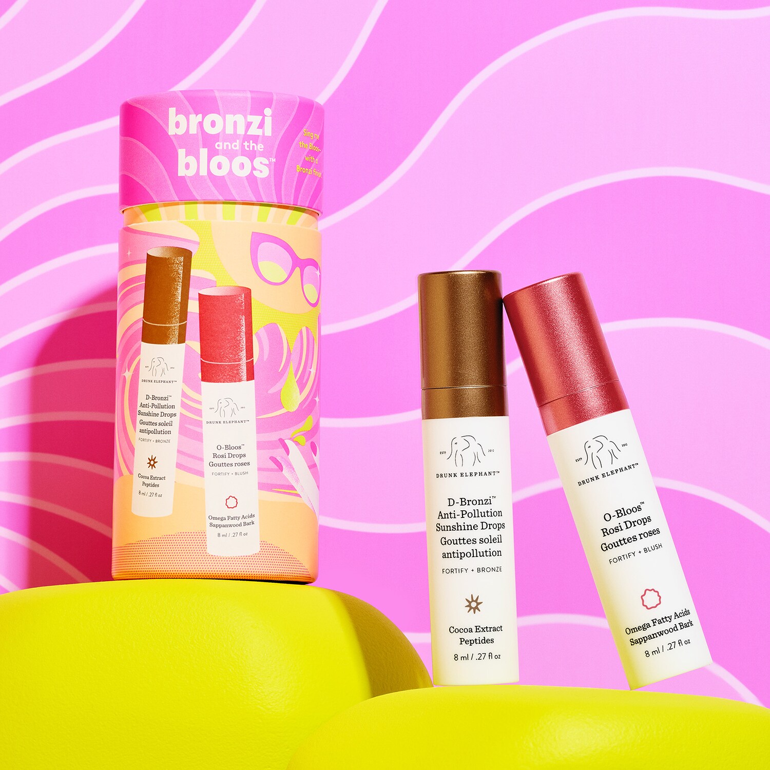 Bronzi and the bloos™ - Coffret soin visage avec sérum bronzant et ...