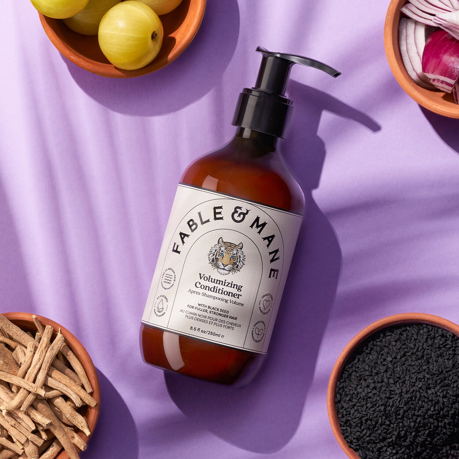 Condicionador volumizador - cabelo mais denso e mais forte Fable & Mane ...