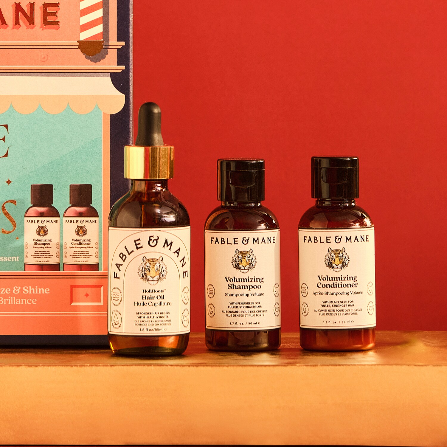 Fable & Mane - Where Hair Roars - Hårvårdsset: Styrka, Volym & Glans