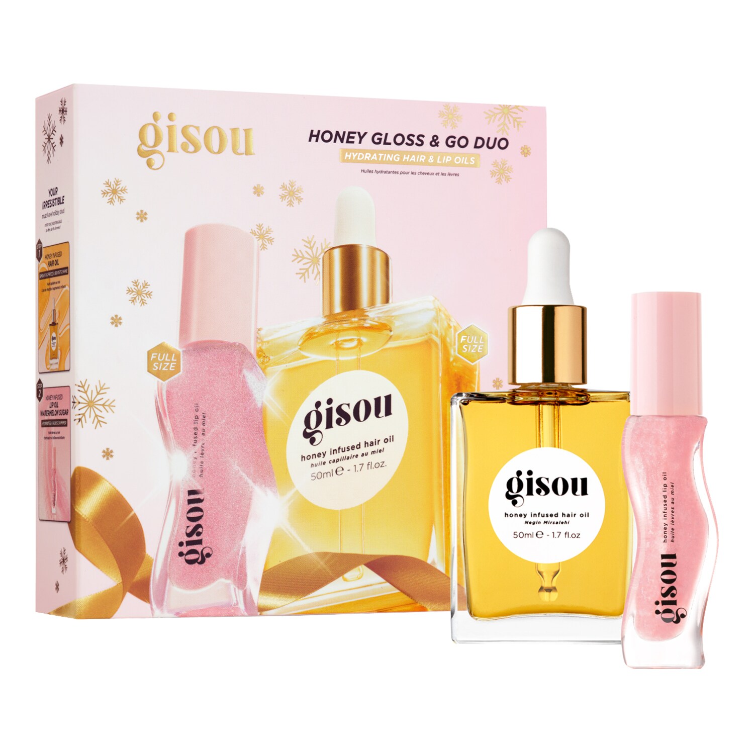 Honey Gloss & Go Duo - Coffret huile cheveux et huile à lèvres de GISOU ...