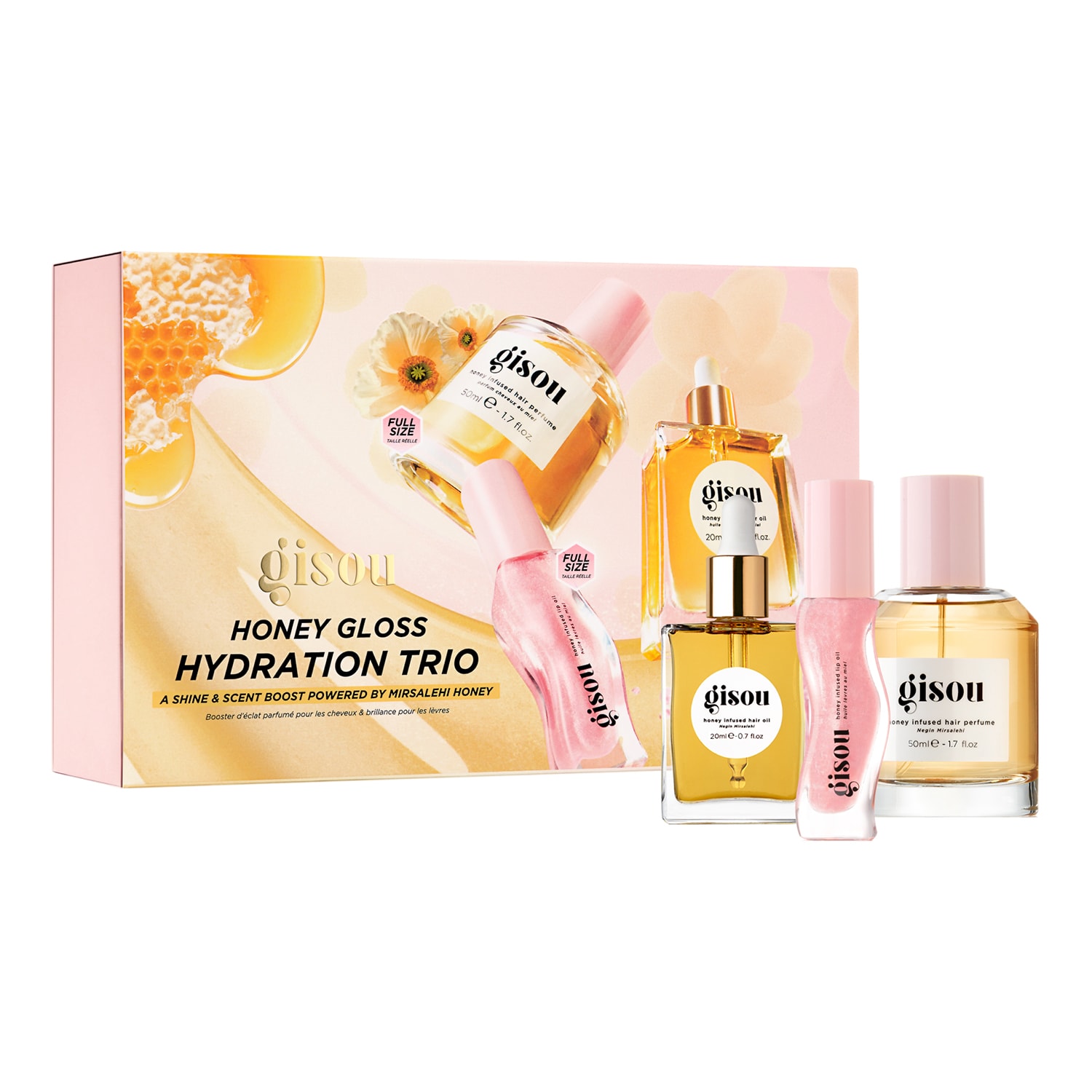 Gisou - Honey Gloss Hydration Trio - Återfuktande Set Med Bästsäljare