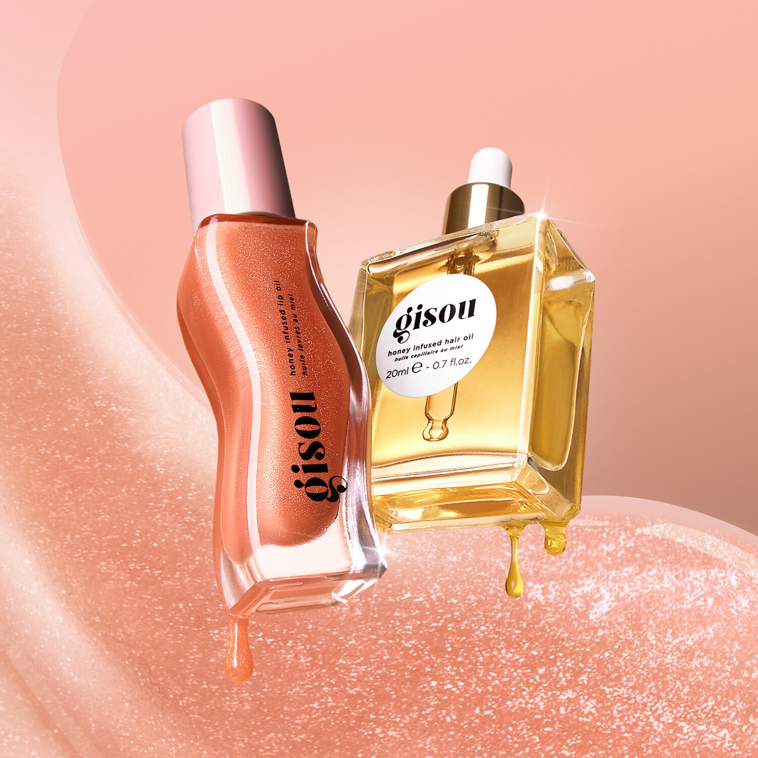 Gisou - Glossy & Glazed - Hårolja Och Läppolja I Duo-set