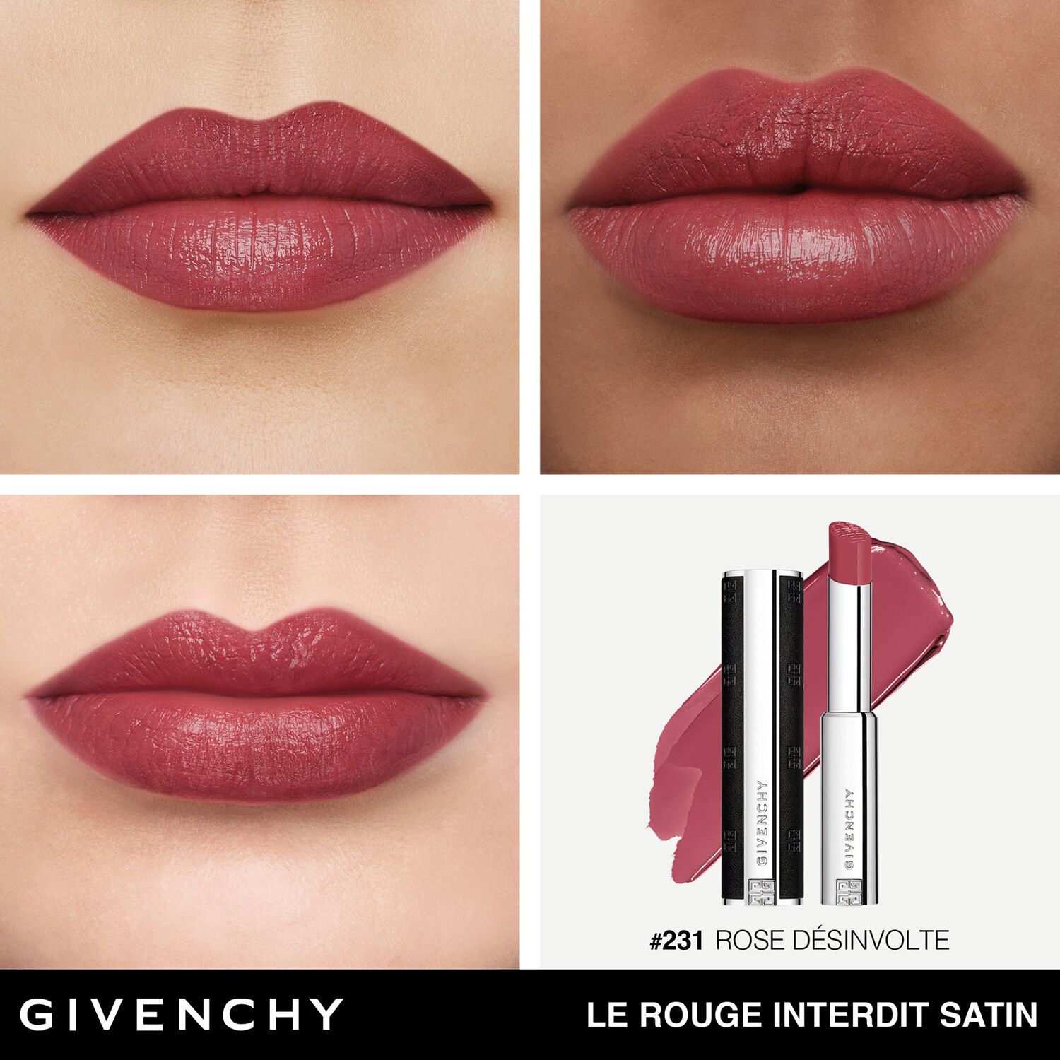 Le Rouge Interdit Satin N°231 - Rose Désinvolte (2,7 g) - Rossetto dal ...