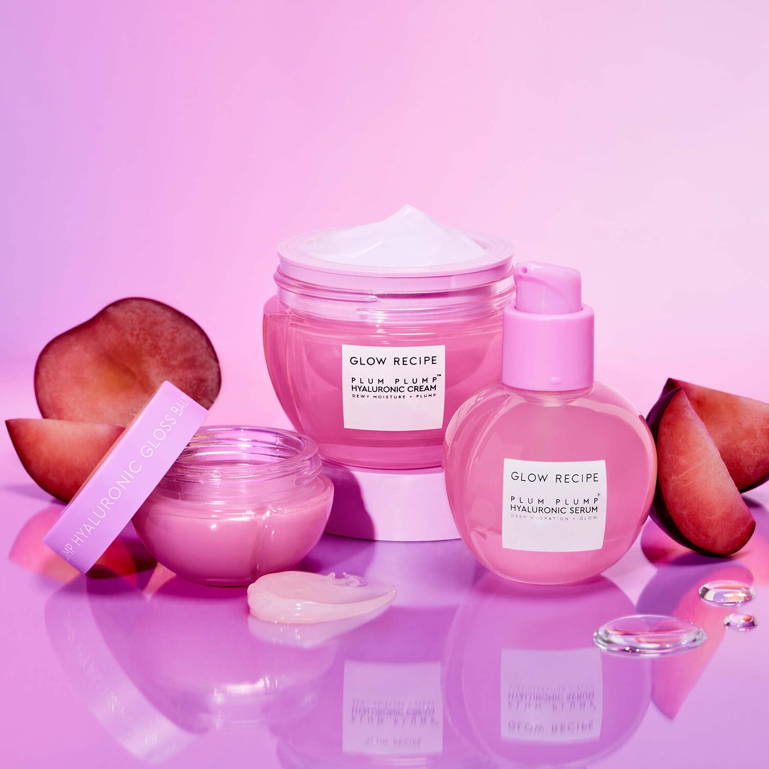 Plum Plump Hyaluronic - Błyszczący balsam do ust i GLOW RECIPE ≡ SEPHORA