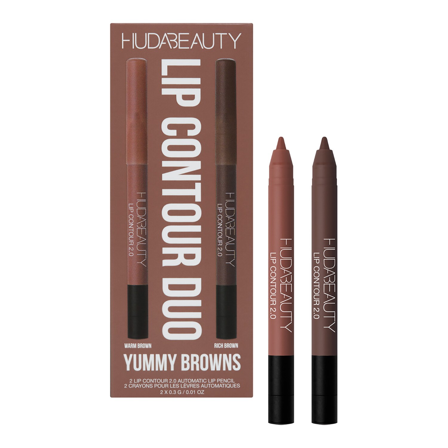 Huda Beauty - Lip Contour Mini Duo - Yummy Browns - Läppennor
