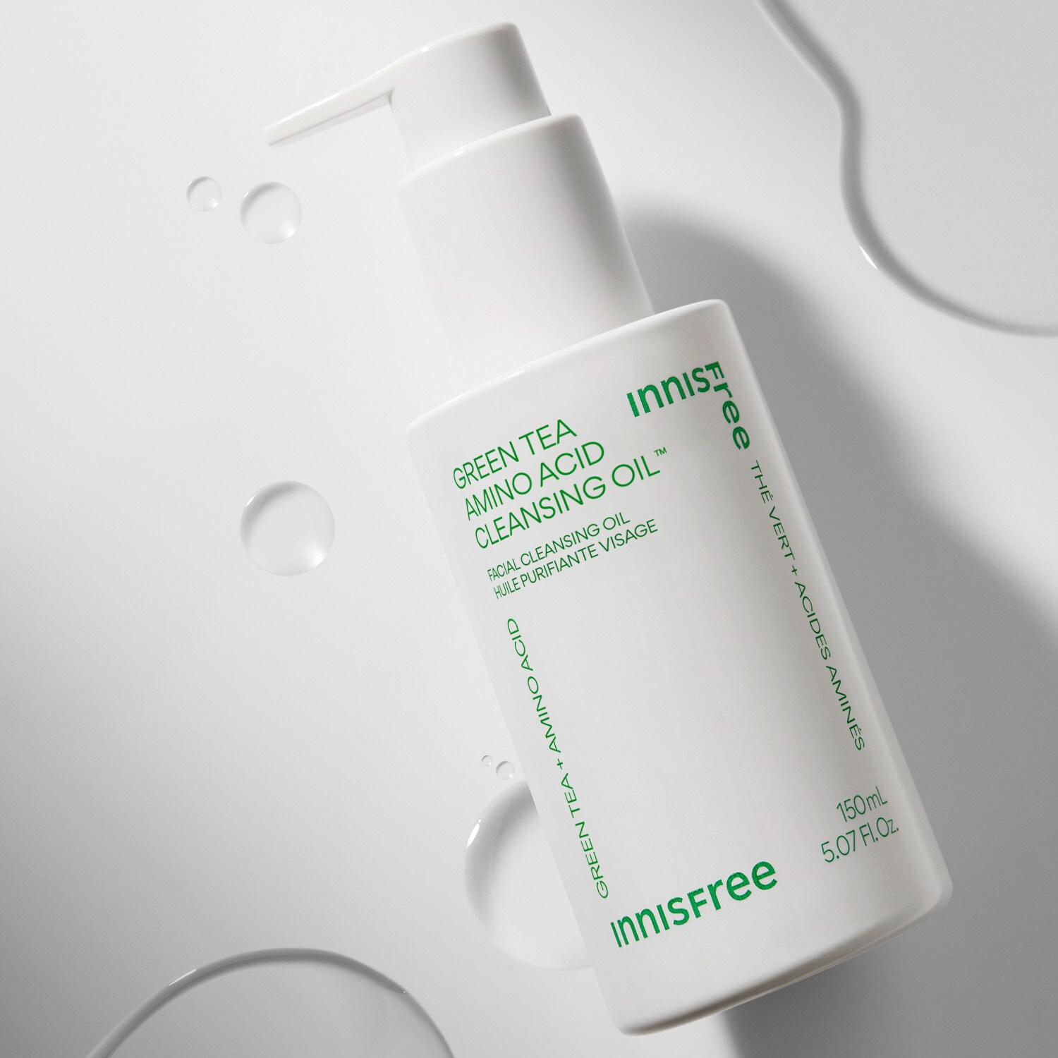 Huile Nettoyante Démaquillante Thé Vert et Acide Aminé - Nettoyant ...