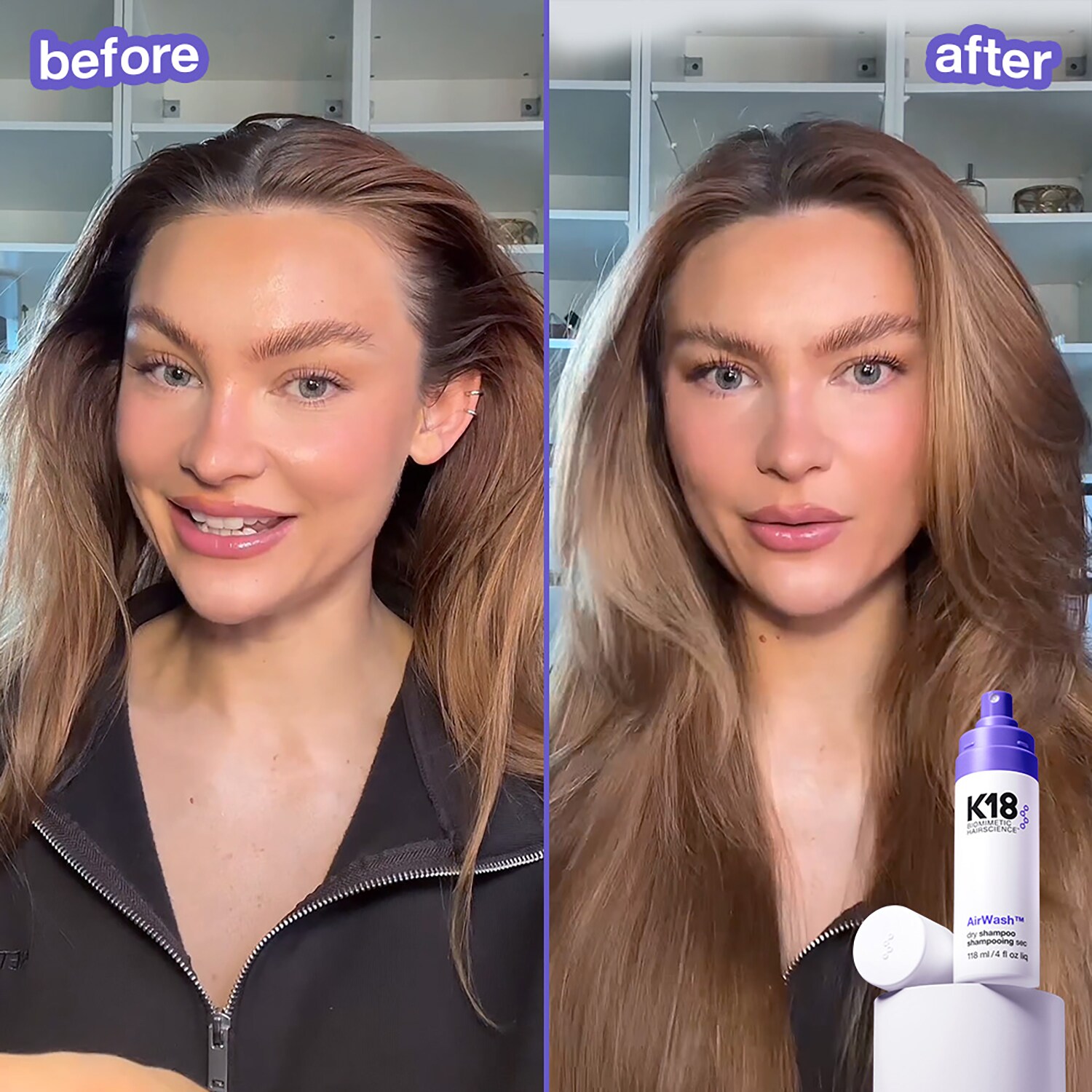 Suchy szampon AirWash - Redukuje sebum i usuwa nieprzyjemne zapachy i K18 ≡ SEPHORA