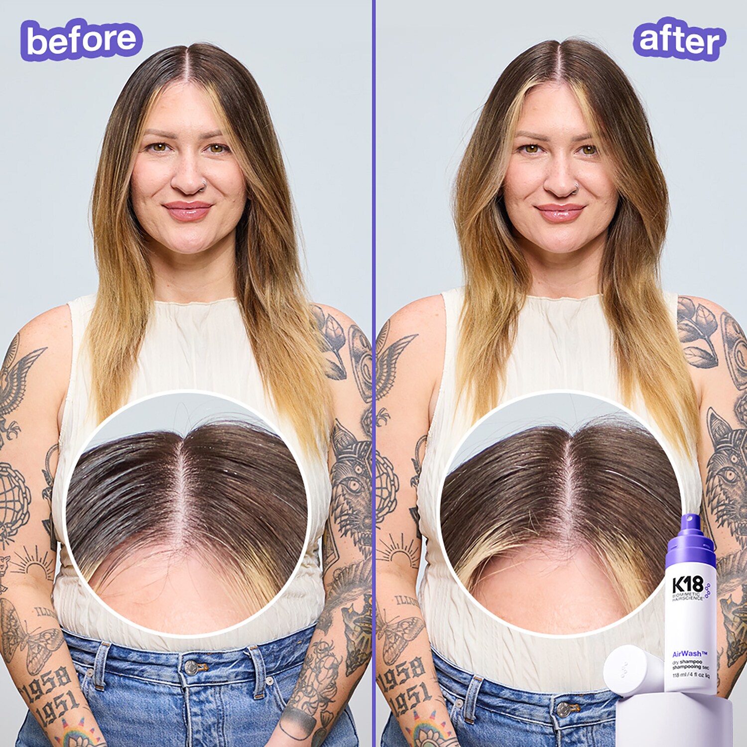 AirWash Dry Shampoo - Shampooing sec réducteur de sébum et anti-odeurs ...