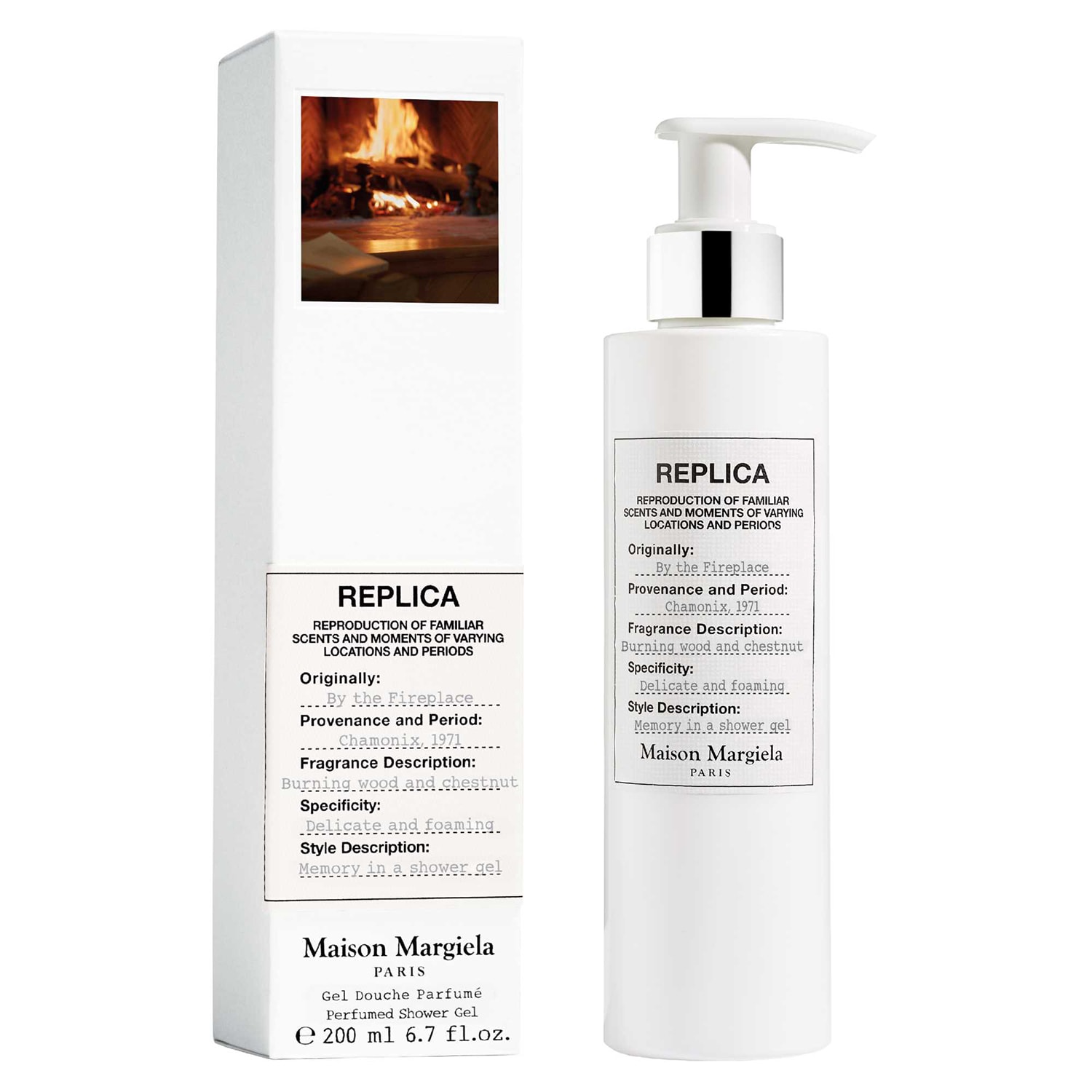 REPLICA By the Fireplace - Gel douche Ambré Boisé de MAISON MARGIELA ≡ ...