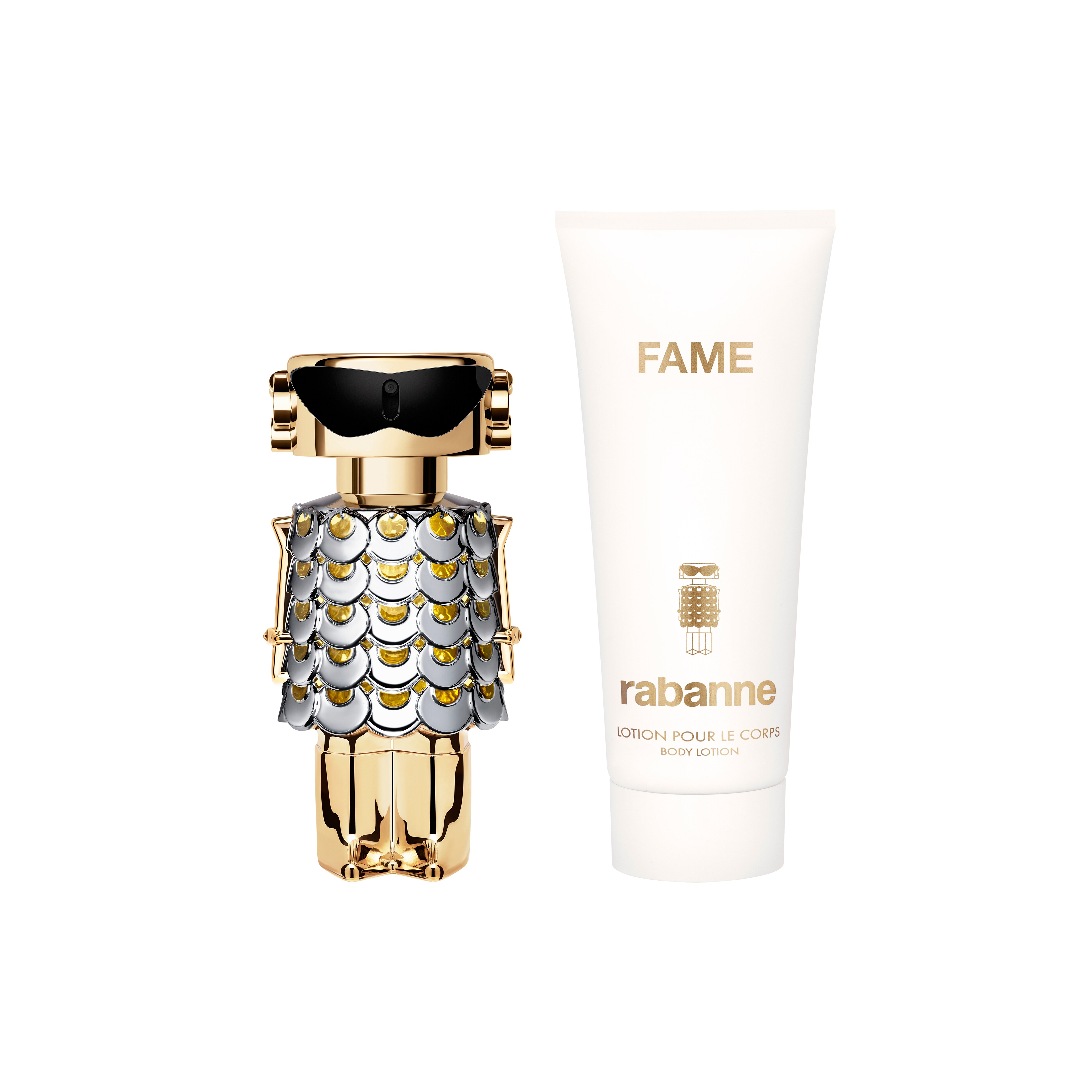 Fame - Eau de parfum et Perfumed body lotion Set di RABANNE FRAGRANCES ...