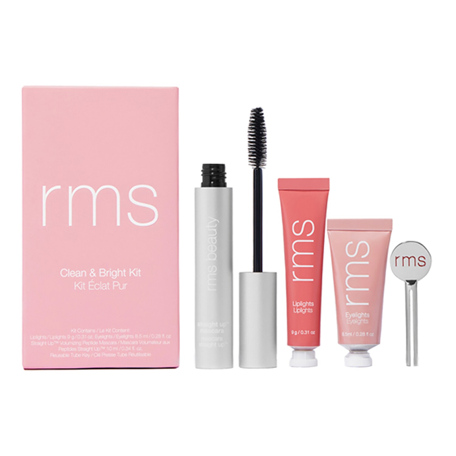 Rms Beauty - Clean & Bright Kit – Gift Set Lip Gloss, Eyelights Cream ...