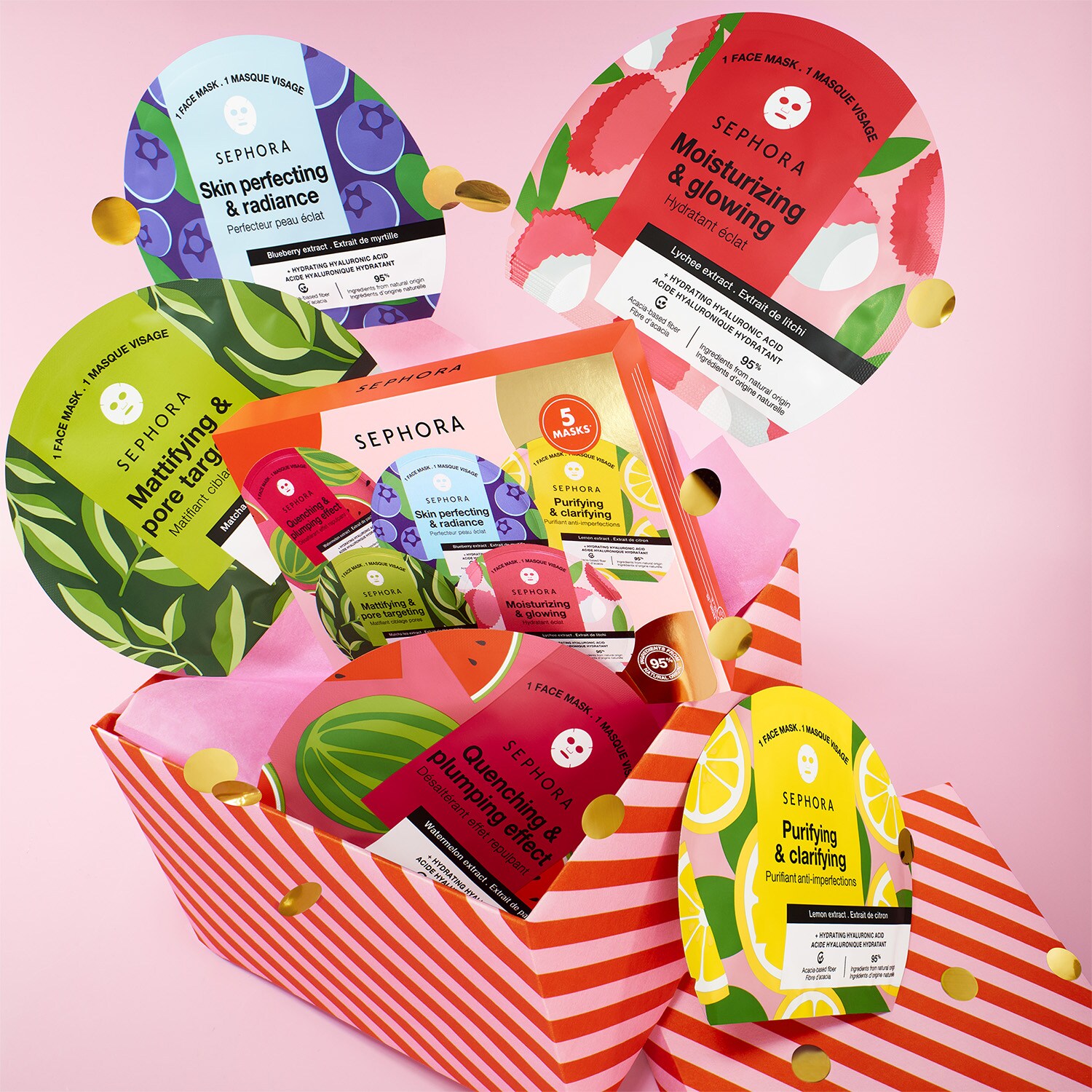 LA MAGIE DES MASQUES VISAGE - Coffret de 5 masques soin visage de ...