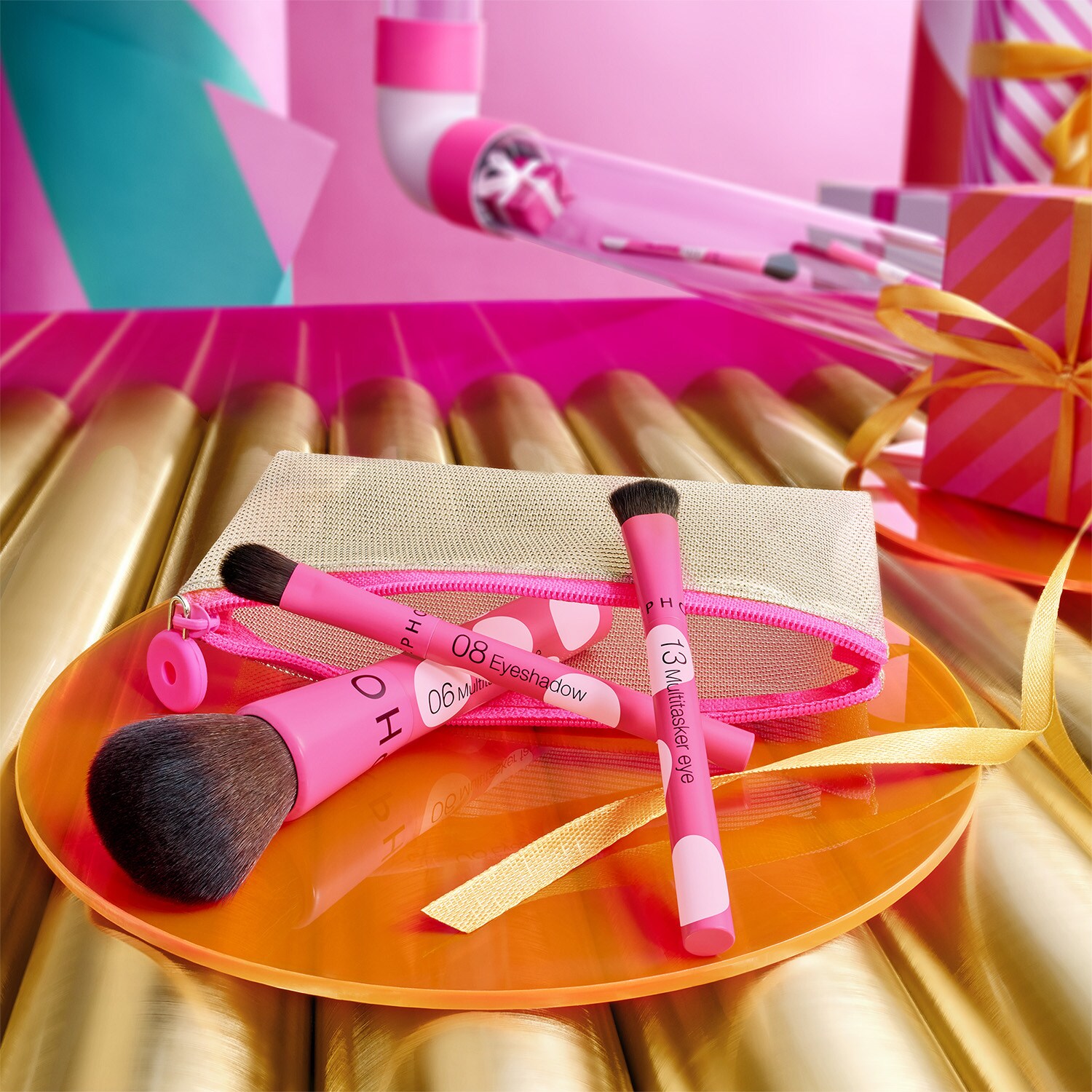 Mini Set 3 Pennelli Make-up - 1 pennello viso + 2 pennelli occhi di ...