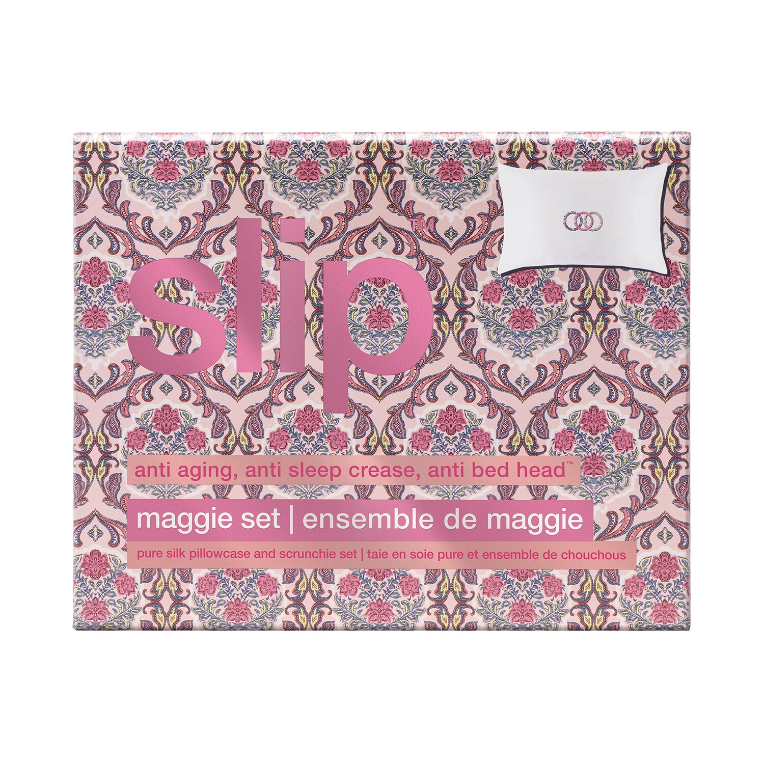 Maggie Set - Coffret Cadeau Taie en Soie Pure et Ensemble de Chouchous ...