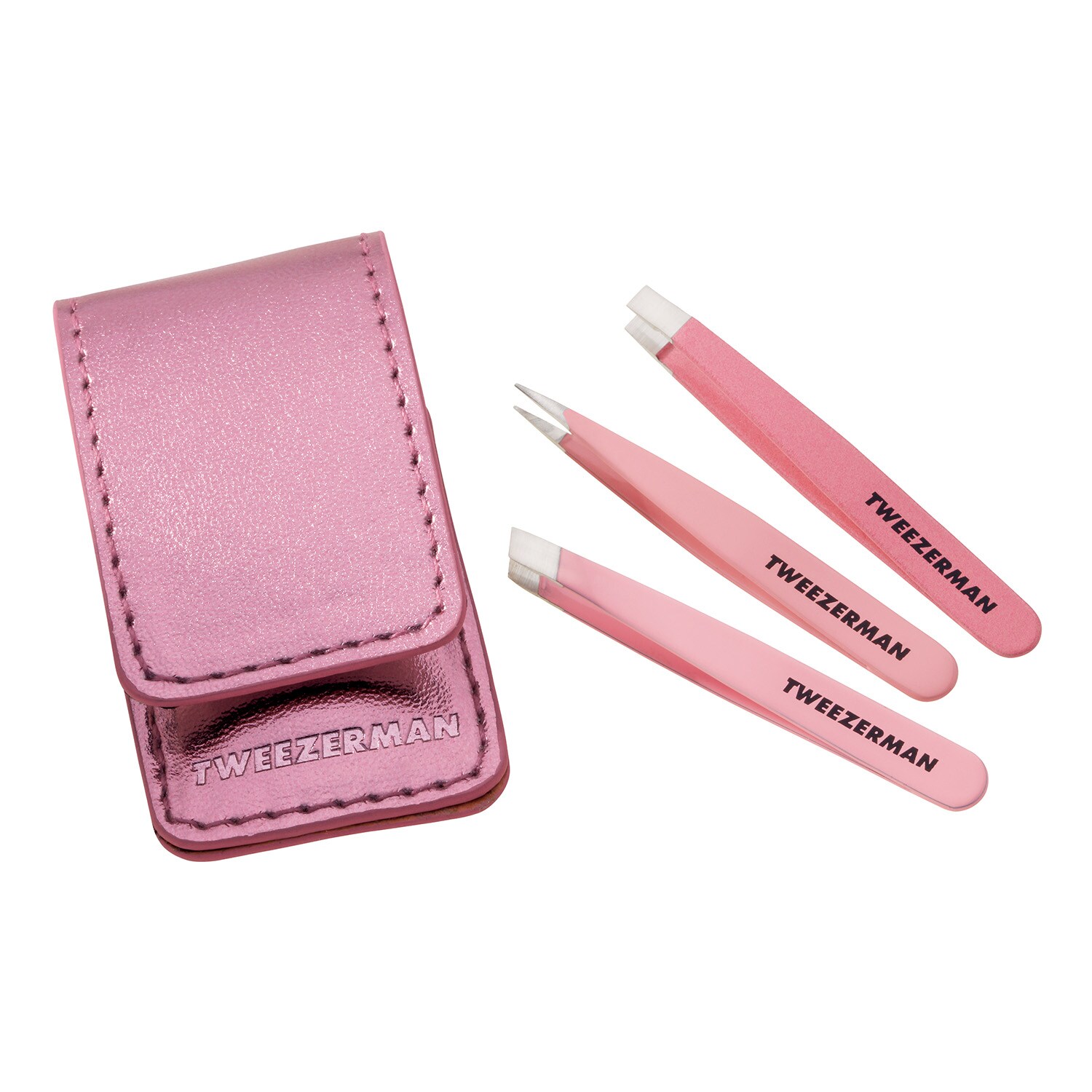 Tweezerman - Micro Mini Pincett Set - Micro Mini Pincett Set, Rosa