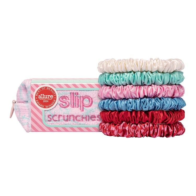elastice de par skinny, din matase pura, saculet gratuit - 6 bucati ...